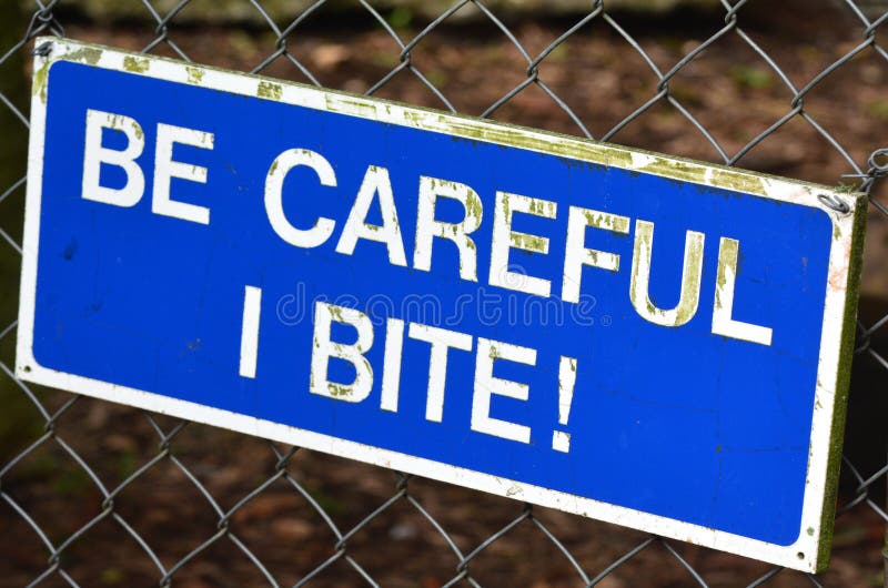 We Bite Sign. stock image. Image of isolated, protaction - 16199823