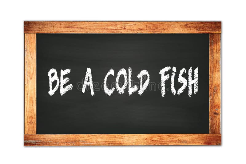 BE a COLD FISH Text Written on Wooden Frame School Blackboard Stock ...