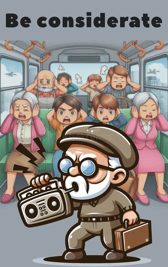 Be Considerate Campaign Poster Loud Music on Bus Stock Photo - Image of ...