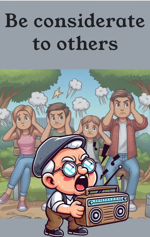 Be Considerate Campaign Poster Loud Music in Park Stock Image - Image ...