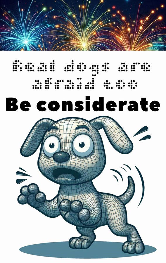 Be Considerate Campaign Poster Loud Fireworks Scared Dog Stock Photo ...