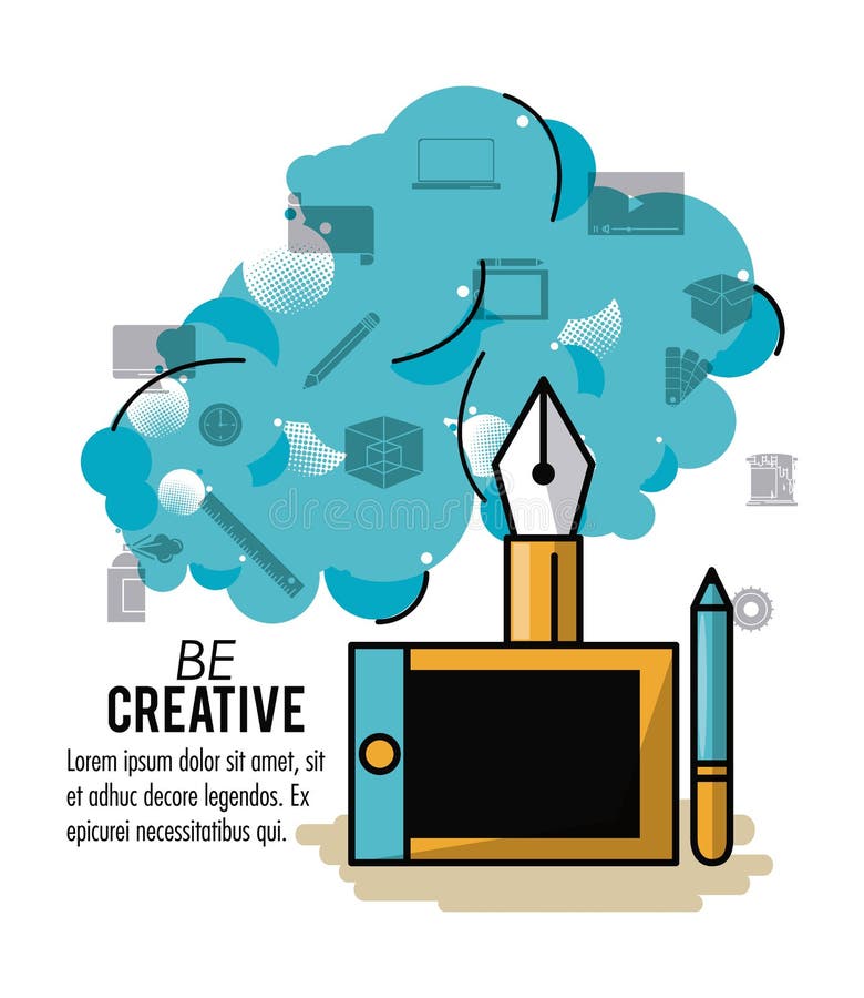 Be creative poster stock vector. Illustration of information - 123582265