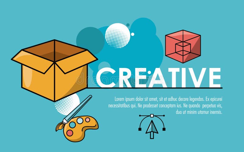 Be creative poster stock vector. Illustration of ideas - 123318681