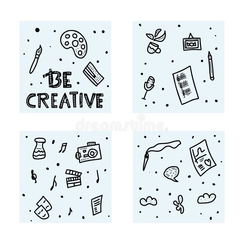 Be Creative Quote with Decoration. Vector Design. Stock Vector ...