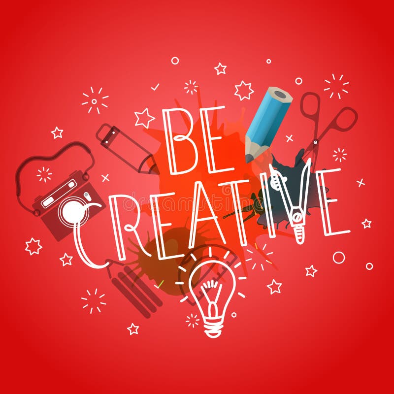 Be Creative. Vector Art Frame Stock Vector - Illustration of splash ...