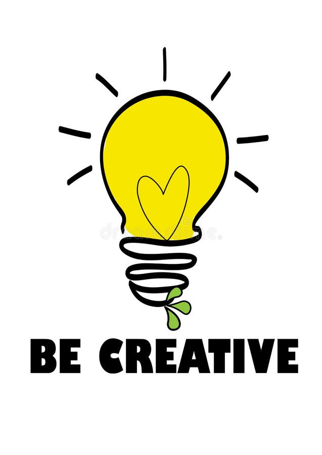Be Creative Word Concept for Thinking New Ideas with Innovation. Logo ...