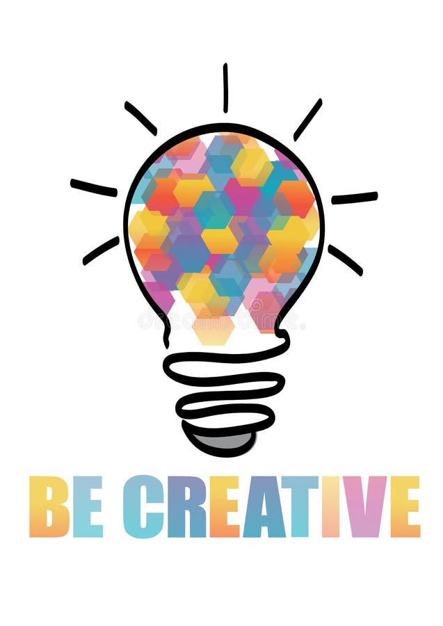 Be Creative Word Concept for Thinking New Ideas with Innovation. Logo ...