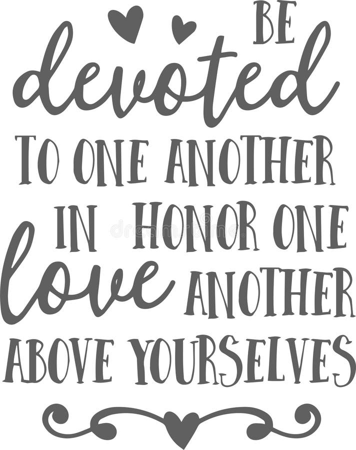 Be Devoted To One Another Inspirational Quotes Stock Vector ...