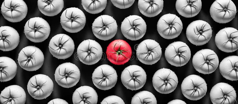 Be a Different Concept, Various Tomatoes, 3d Render Stock Illustration ...