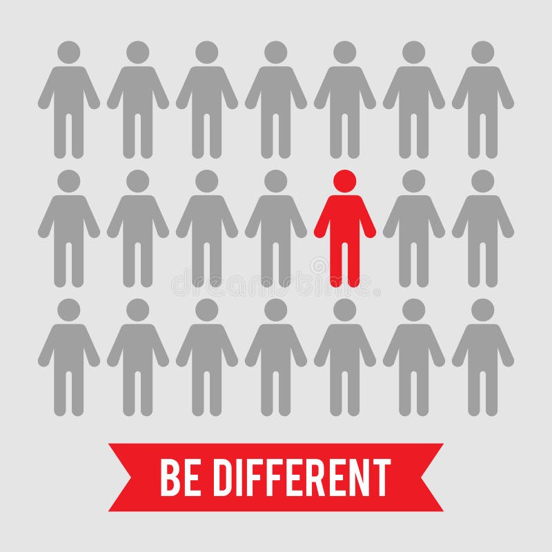 Be Different Creative Consept in Flat Cartoon Style Stock Illustration ...