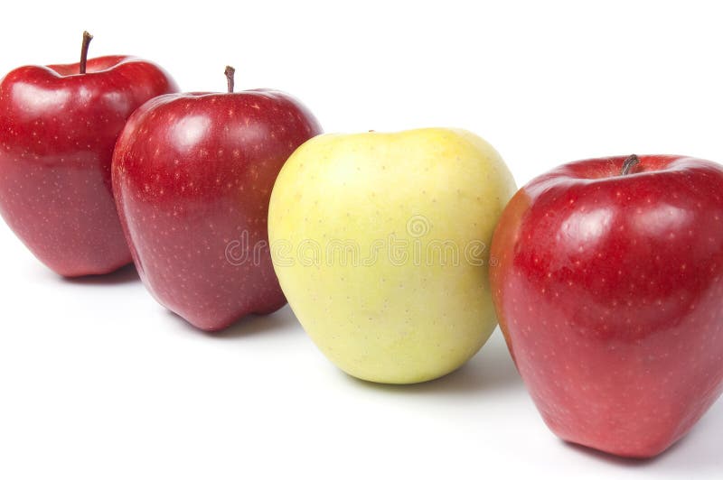 Be Different - Red and Yellow Apples Stock Image - Image of snack, line ...