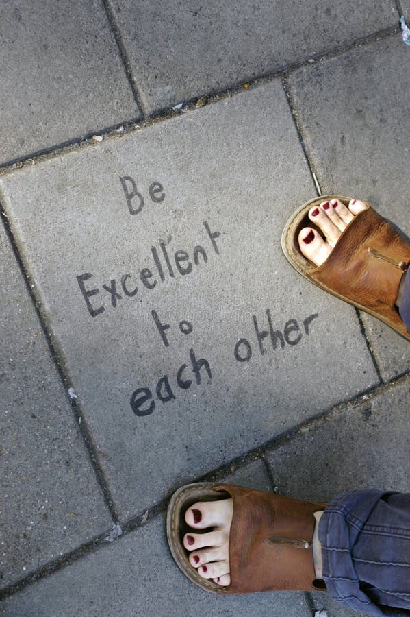 Be Excellent stock image. Image of epithet, hippy, toenail - 2704237