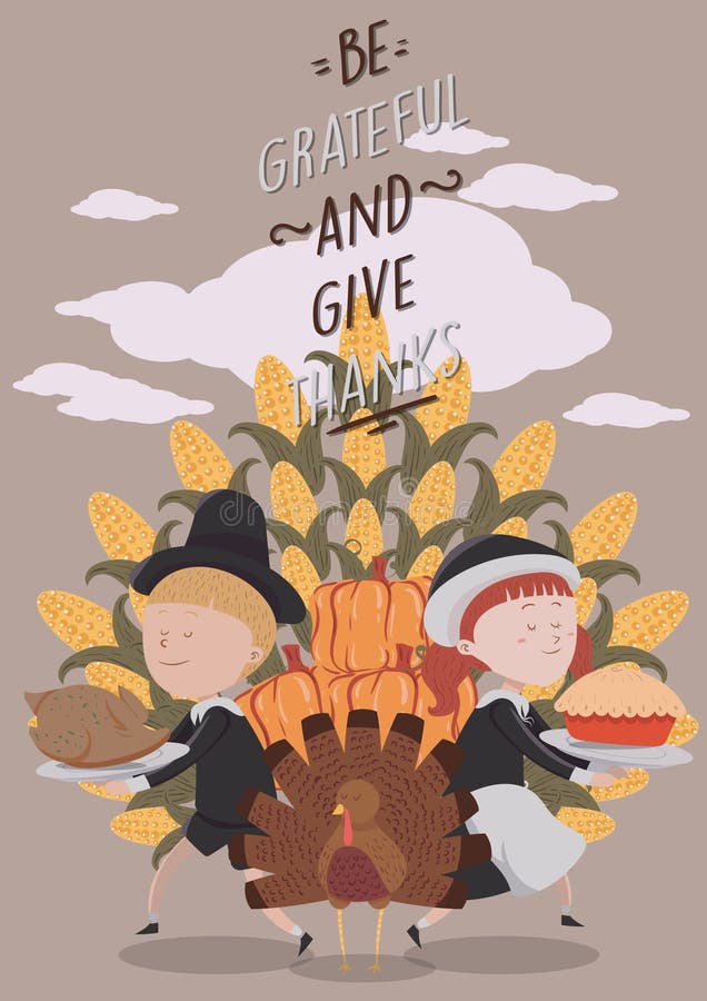Be Grateful and Give Thanks. Vector Illustration Decorative Design ...