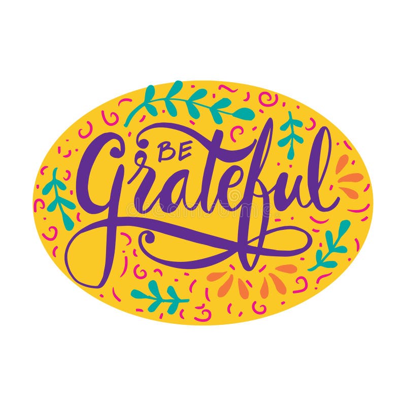 Grateful hand lettering. stock vector. Illustration of gratitude - 94218737