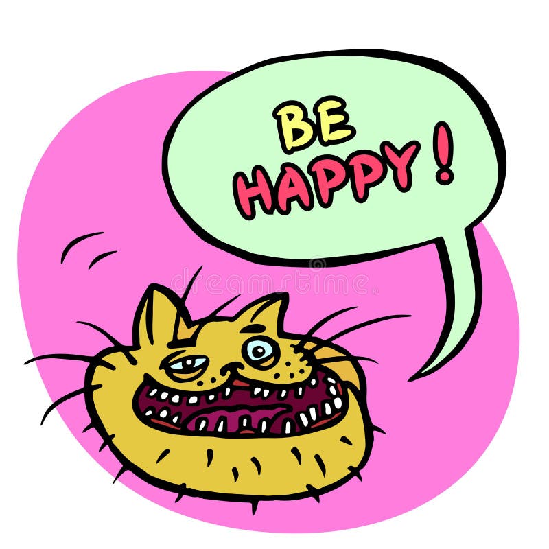 How are You? Cartoon Cat Head. Speech Bubble. Vector Illustration Stock ...