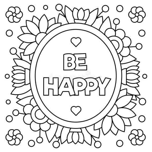 Be Happy. Coloring Page. Vector Illustration. Stock Vector ...