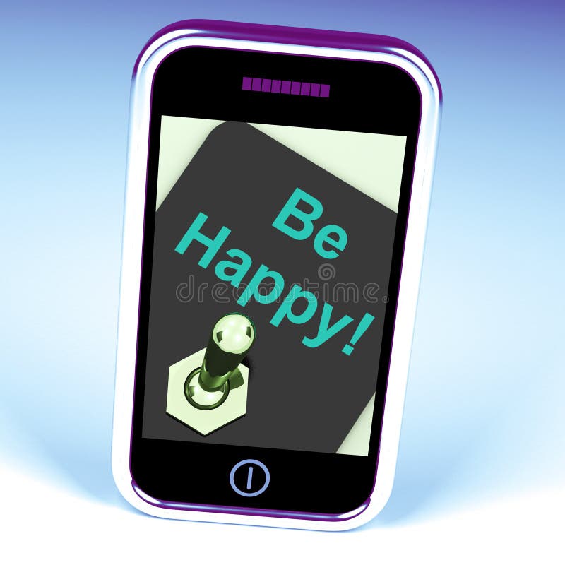 Happy phone stock illustration. Illustration of phone - 25340408