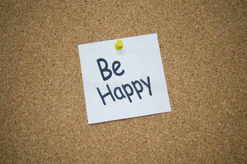 Be happy post it stock photo. Image of reminder, label - 98225500