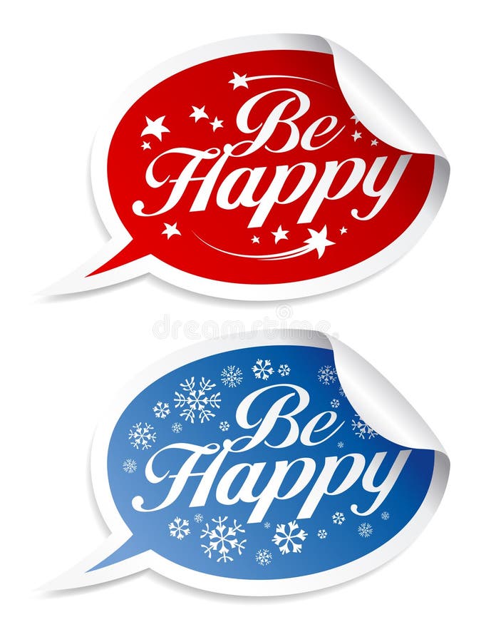 Be Happy stickers stock illustration. Illustration of birthday - 16879637