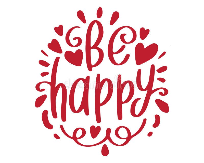 Be Happy Text Vector Design on a Black Background Stock Vector ...
