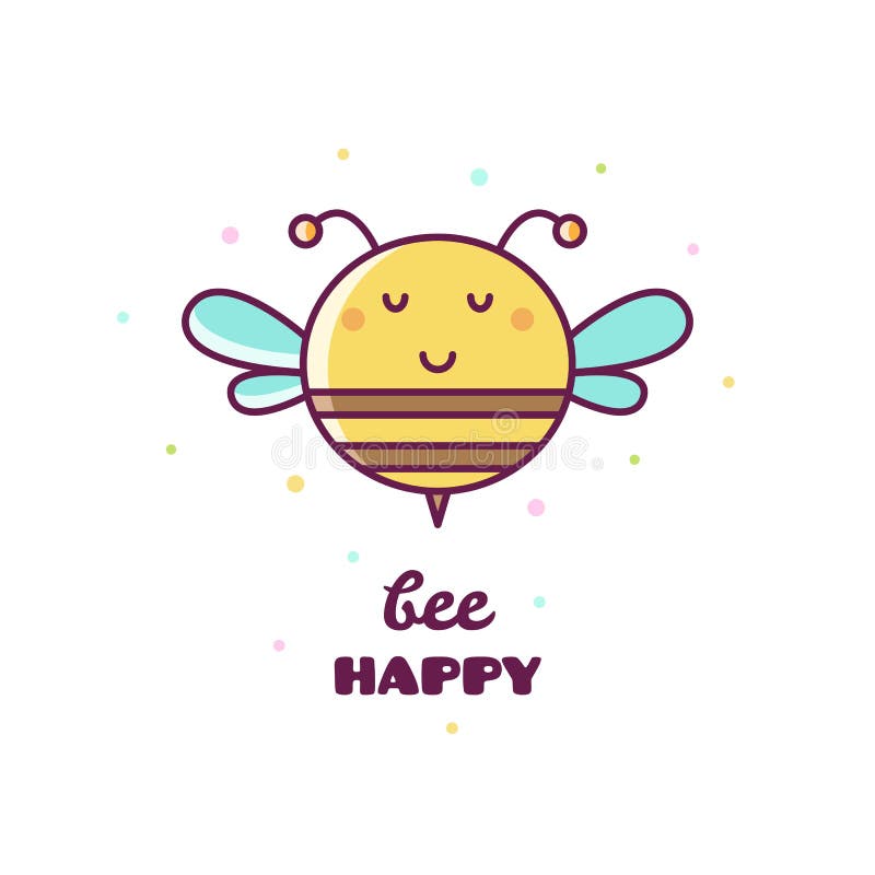 Bee. Vector illustration. stock vector. Illustration of cute - 121734472