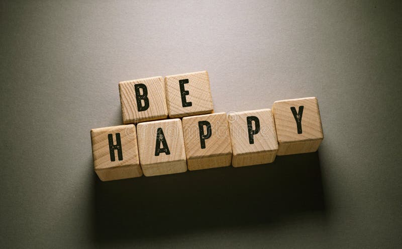 Be Happy Word with Wooden Cubes Stock Photo - Image of smile, creative ...