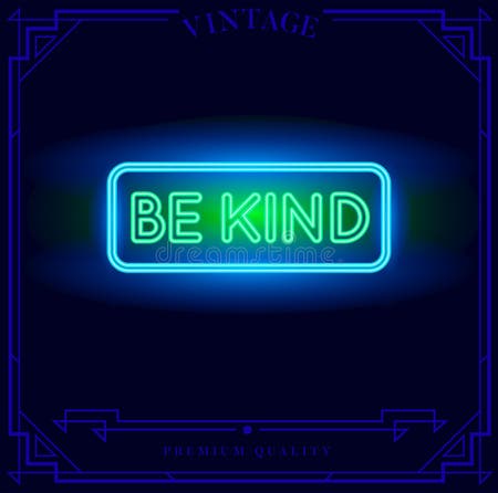 Be Kind Neon light sign. stock vector. Illustration of shop - 196325104