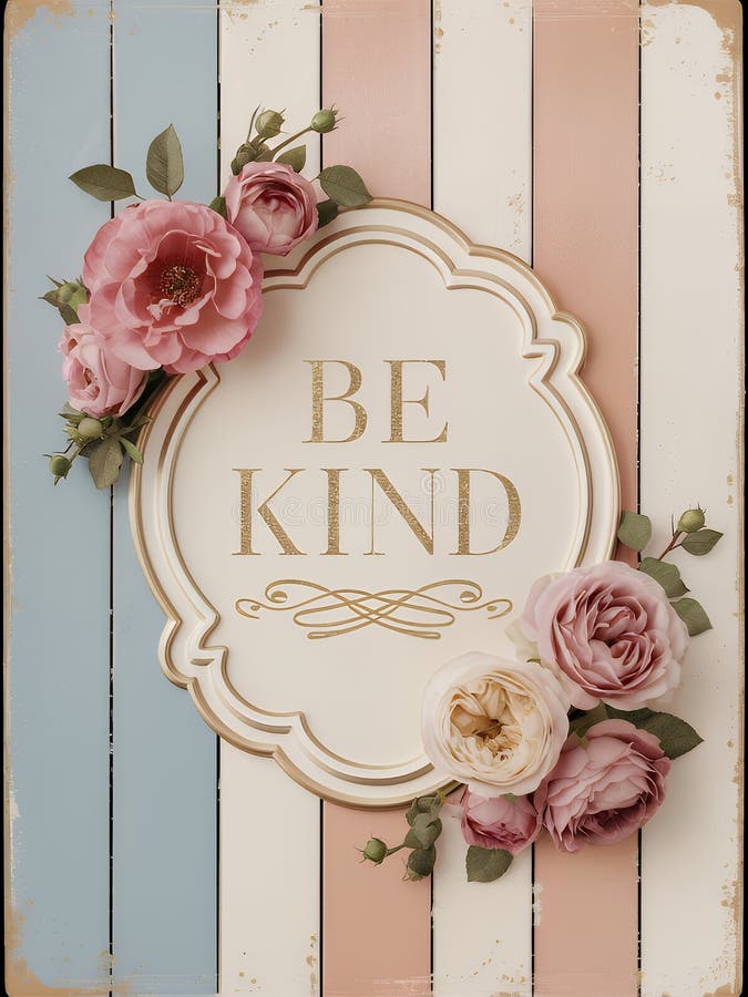 Be Kind Typography with a Fream Stock Illustration - Illustration of ...