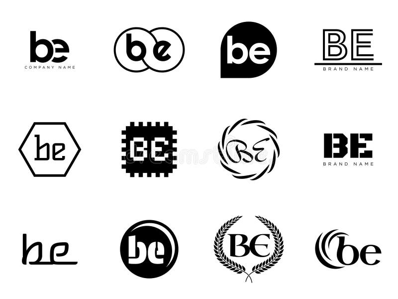 BE Logo Company Template. Letter B and E Logotype Stock Vector ...