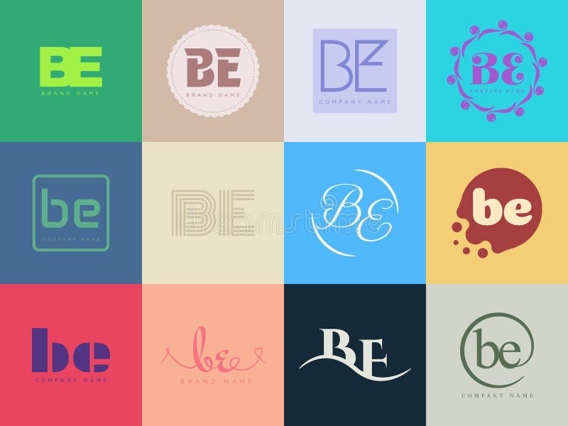 BE Logo Company Template. Letter B and E Logotype Stock Vector ...