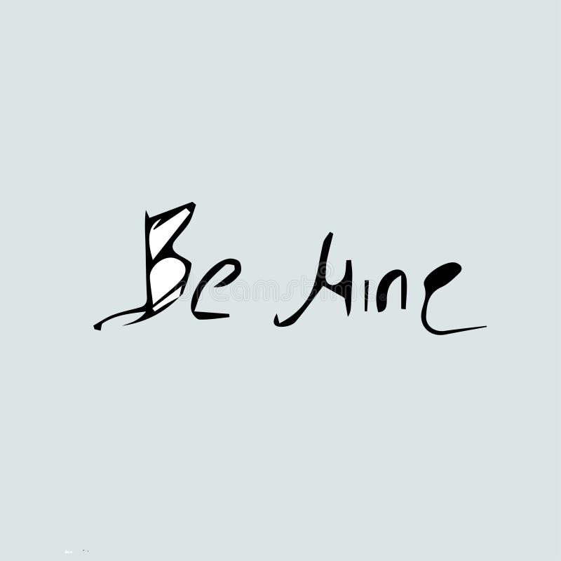 Bee Mine Text. Brush Calligraphy Lettering. Vector Isolated ...