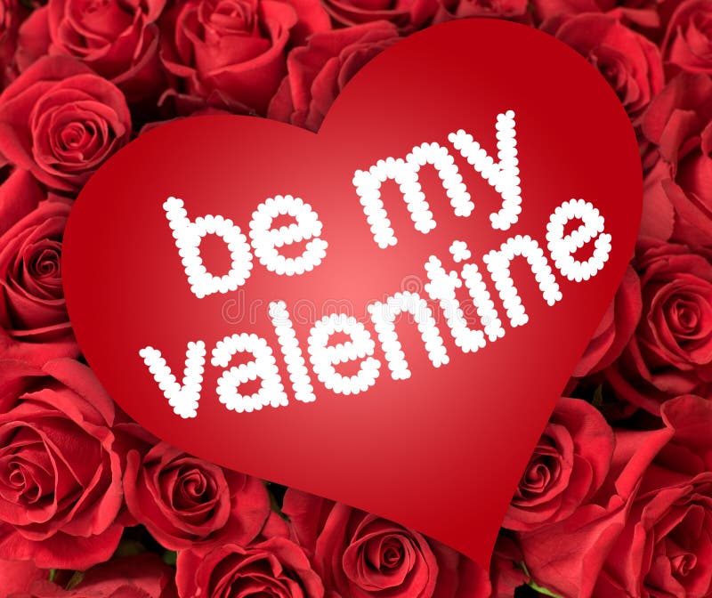 Be My Valentine Text Sign. Happy Valentine`s Day Concept Stock Photo ...