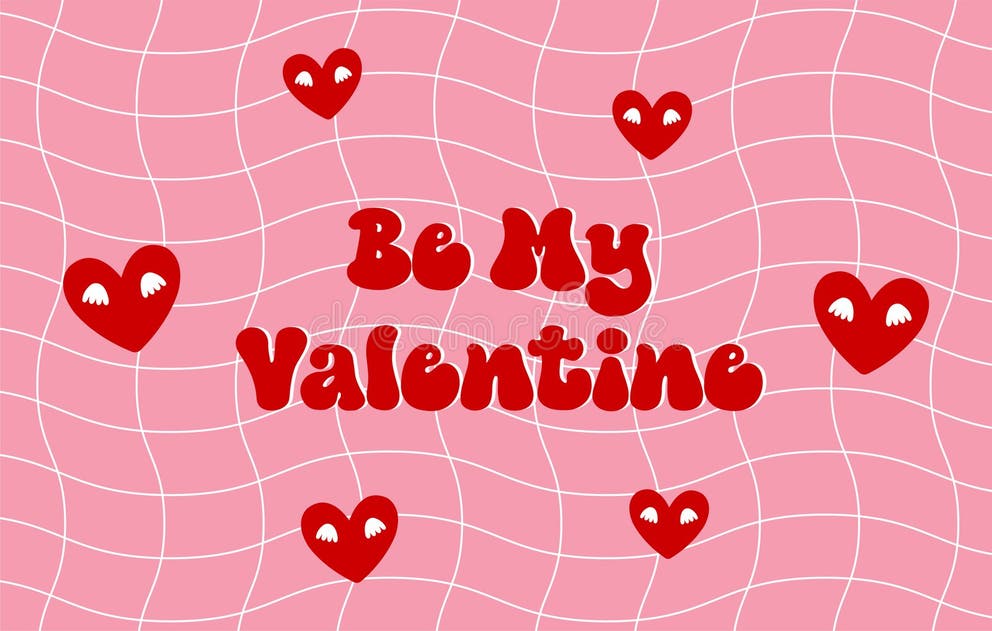 Be My Valentine Text Design Flat Vector Illustration Stock Vector ...