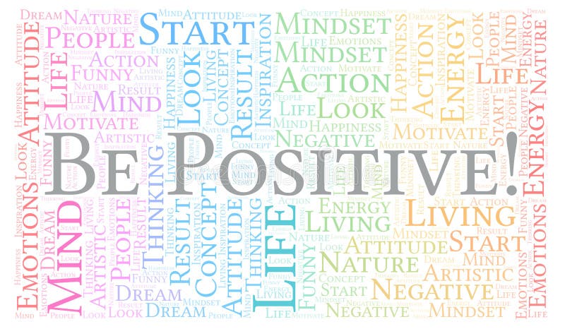 Be Positive! Word Cloud, Made with Text only. Stock Illustration ...