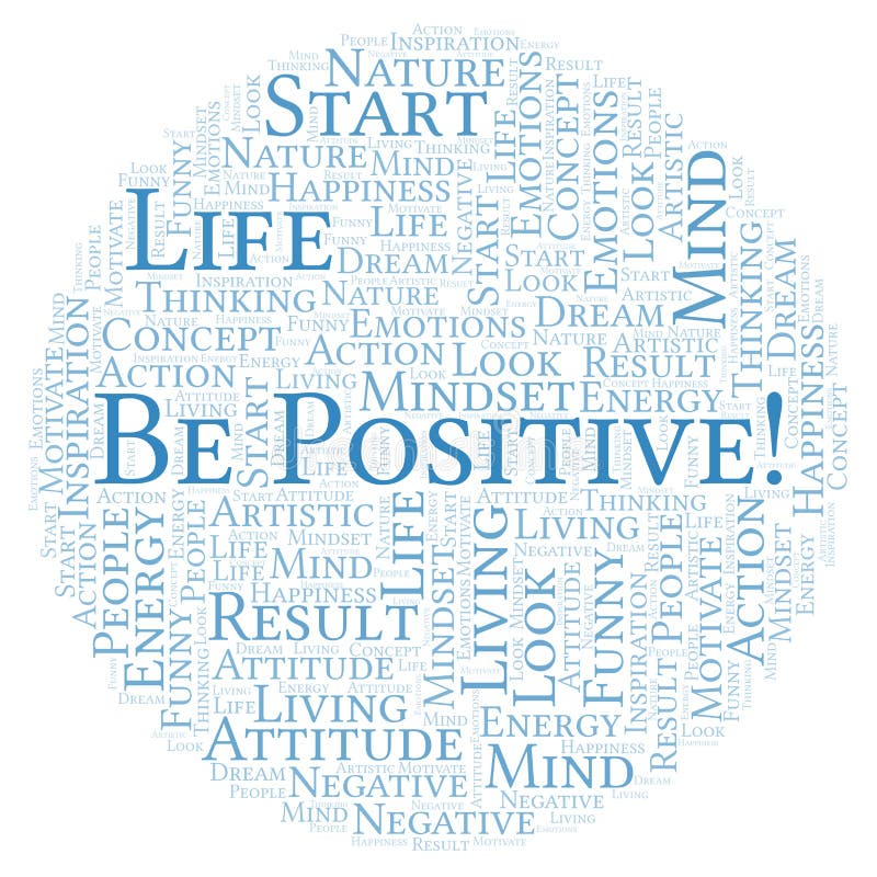Be Positive! Word Cloud, Made with Text only. Stock Illustration ...