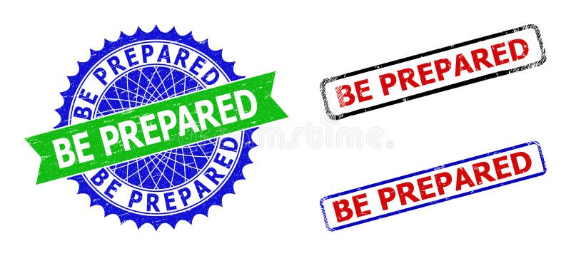 Be Prepared Rosette And Rectangle Bicolor Watermarks With Unclean