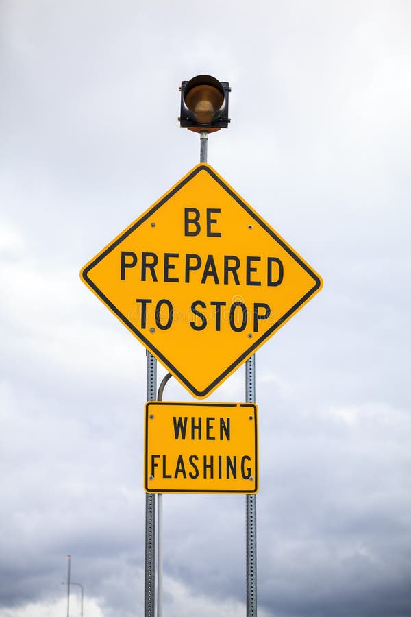 Be Prepared To Stop Road Sign Stock Image - Image of prepared, caution ...