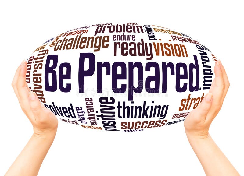 Be Prepared Word Cloud Hand Sphere Concept Stock Illustration ...