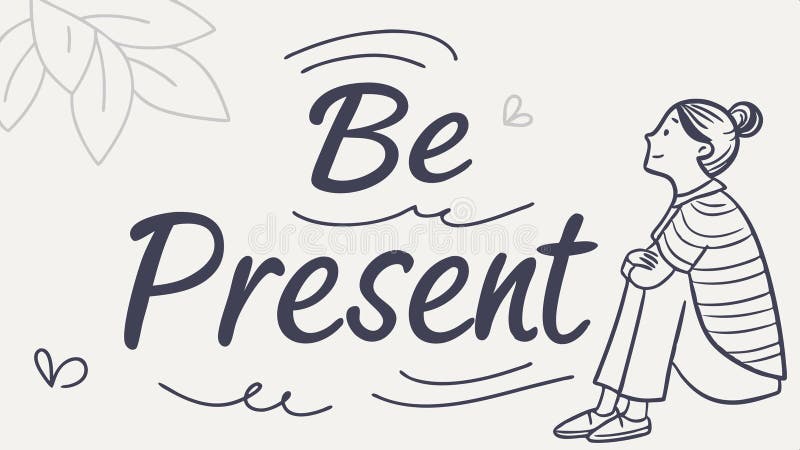 Be Present Text Art, Mindfulness and Awareness Vector Design Generative ...