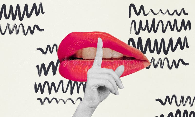 Quiet Hand Gesture Front Lips Silent Sign Language Stock Photos - Free ...