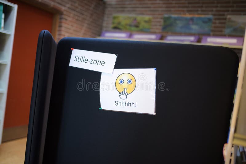 Be Quite Sign in a Library at School Stock Photo - Image of education ...