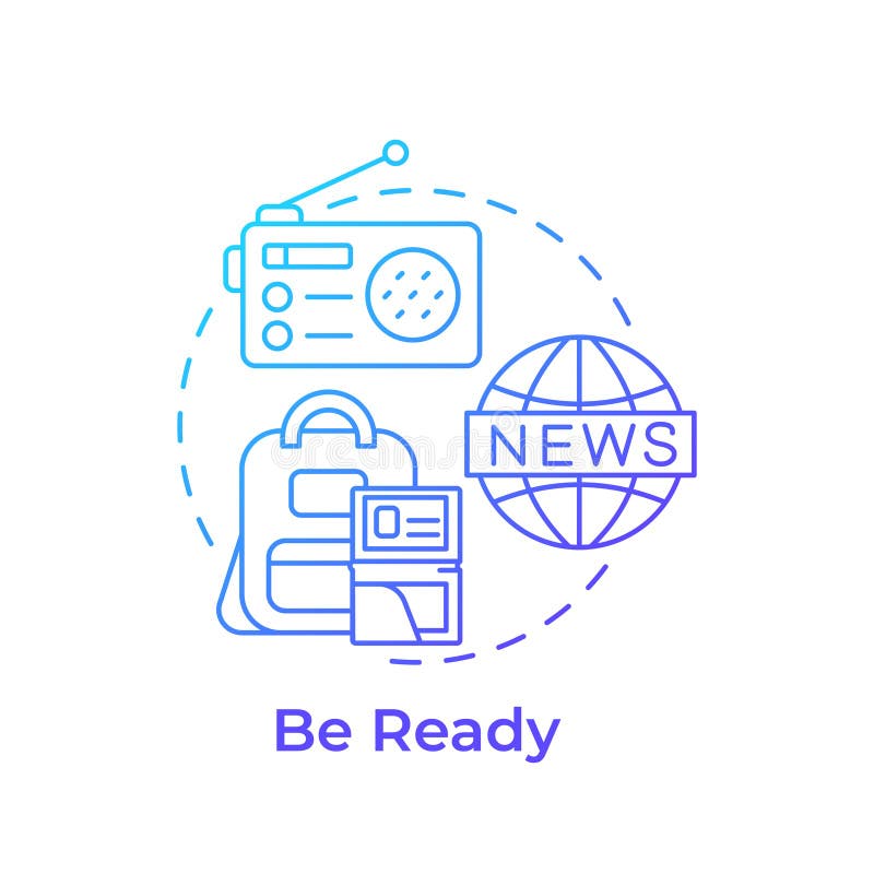 Be Ready Blue Gradient Concept Icon Stock Illustration - Illustration ...
