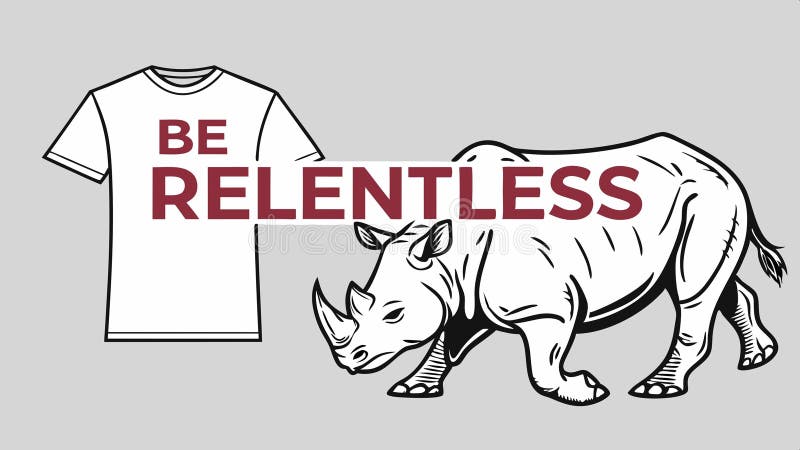 Be Relentless Text with Rhino for Strength and Determination Themed ...