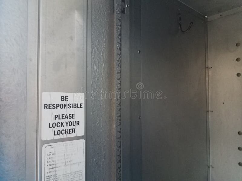 Be Responsible Please Lock Your Locker Sign Stock Photo - Image of sign ...