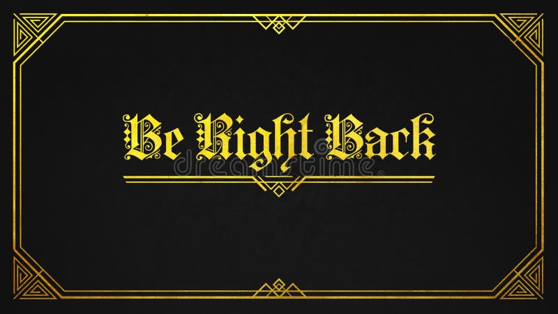 Be Right Back Golden Stream Overlay. Brb Elegant Stream Package Stock ...