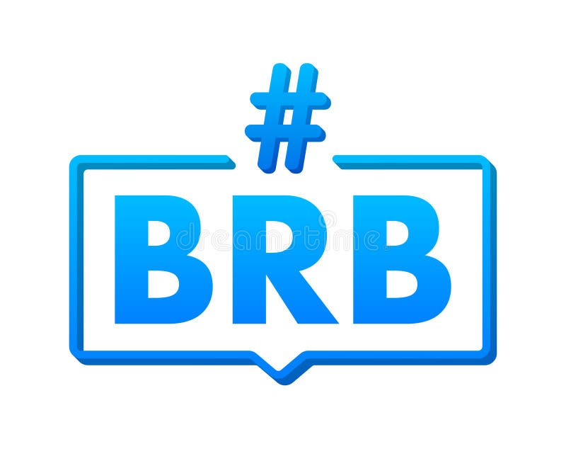 Be Right Back Neon Icon, BRB Message. Design Element. Vector Stock ...