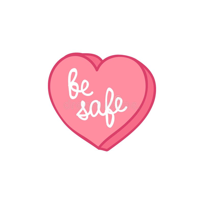 Be Safe Heart Doodle Icon, Vector Illustration Stock Illustration ...