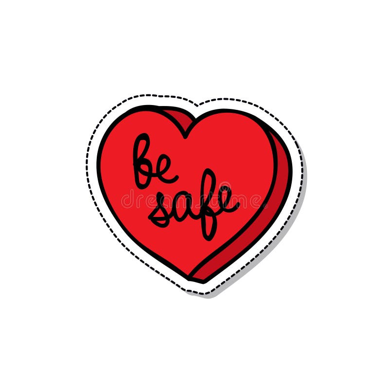 Be Safe Heart Doodle Icon, Vector Illustration Stock Illustration ...