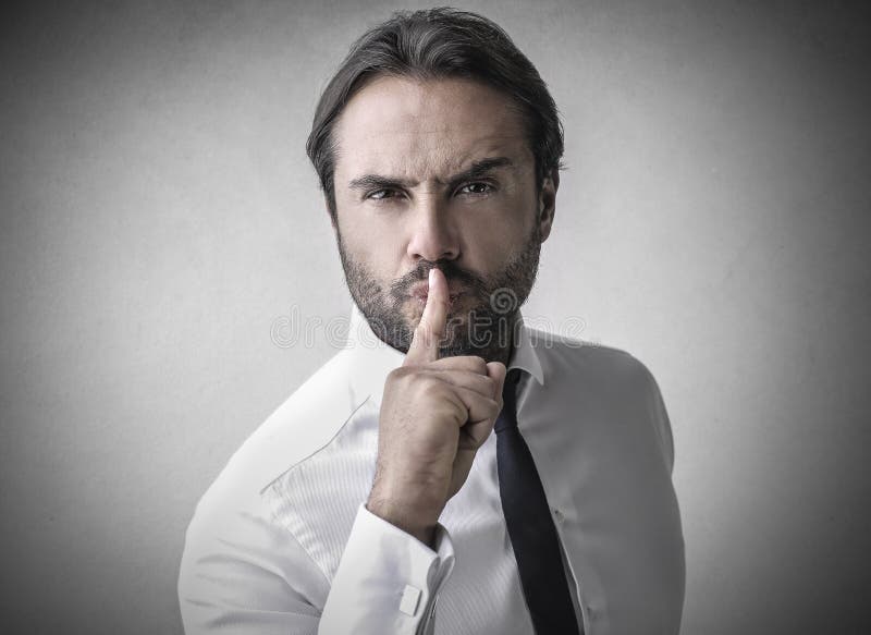 Be silent stock image. Image of face, portrait, order - 55143313