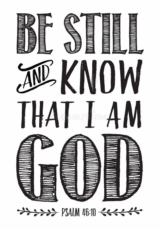 Be Still and Know that I am God Typography Printable Stock Vector ...